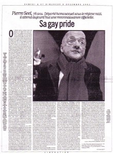 Article dans Libération sur Pierre Seel - Mémoire des sexualités